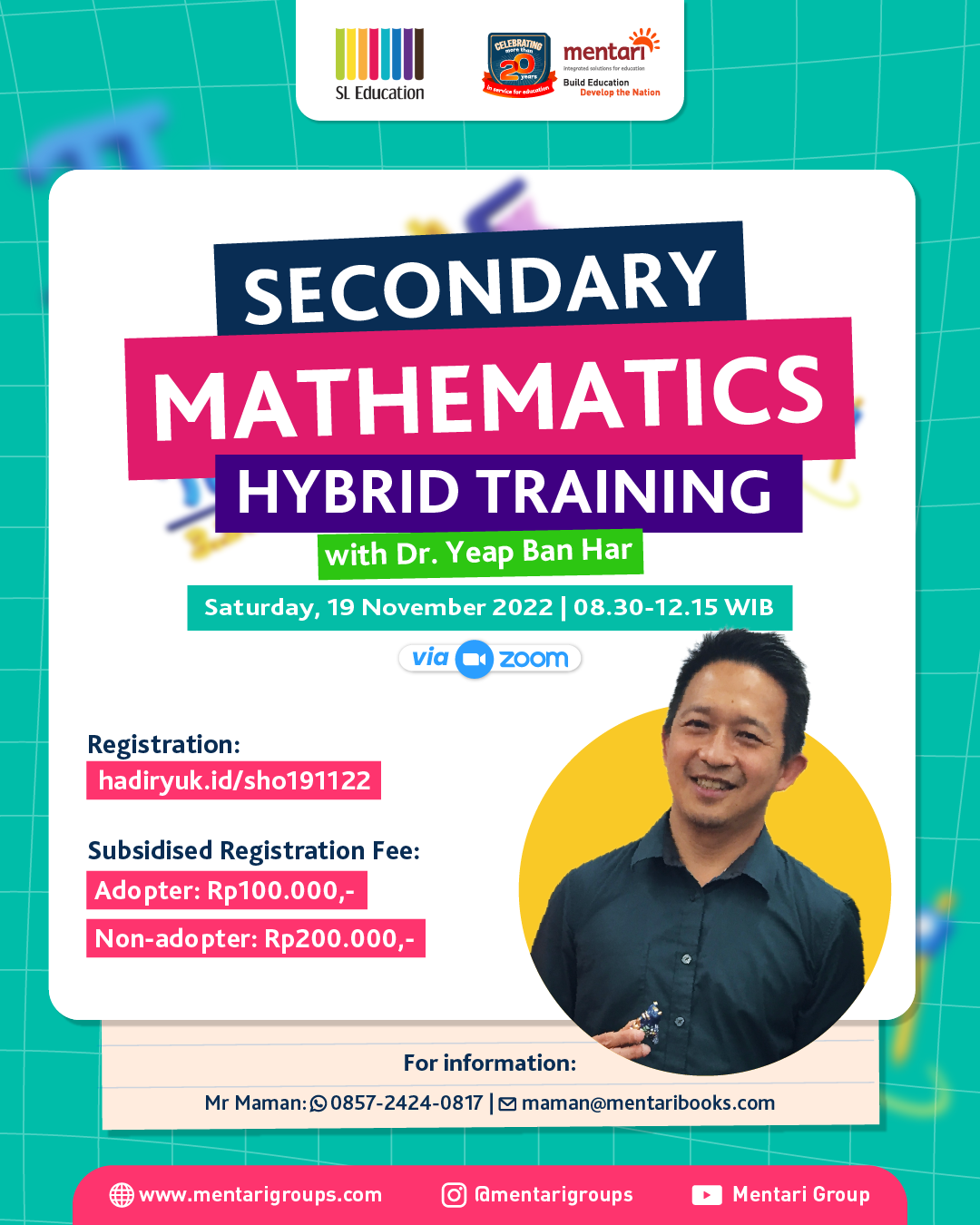 Secondary Mathematics Training With Dr Yeap Ban Har Via Zoom Hadiryuk